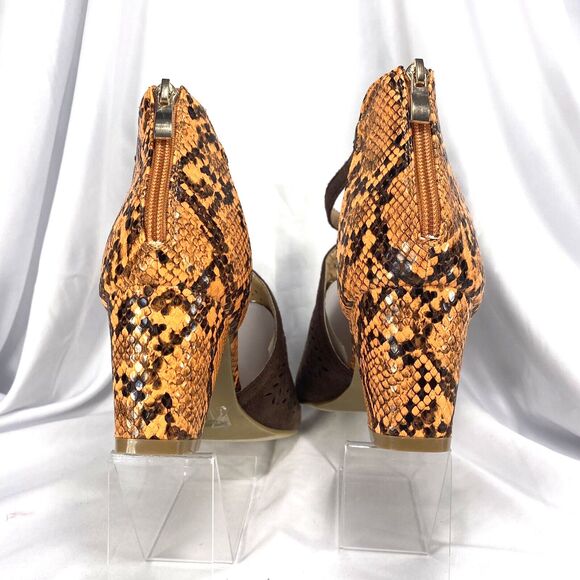 Classique | Shoes | Classique Women Sandal Sz 9 M Orange Snakeskin Heel ...